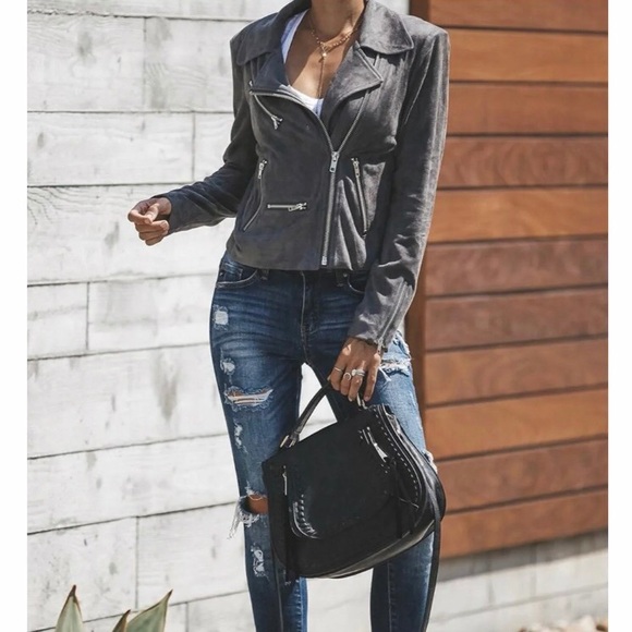 Jackets & Coats | New Dark Grey Soft Suede Jacket Boutique | Poshmark